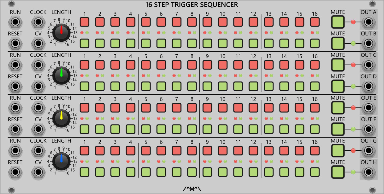 VCV Library - Count Modula Trigger Sequencer (16 Step)